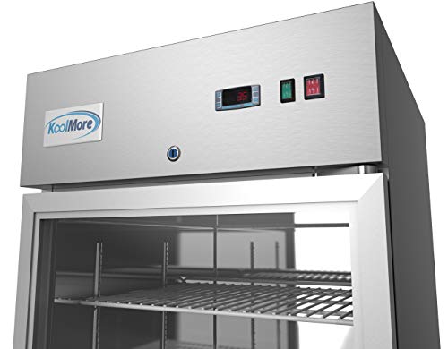 KoolMore - RIR-1D-GD 29" Stainless Steel 1 Glass Door Commercial Reach-in Refrigerator Cooler - 23 cu. ft