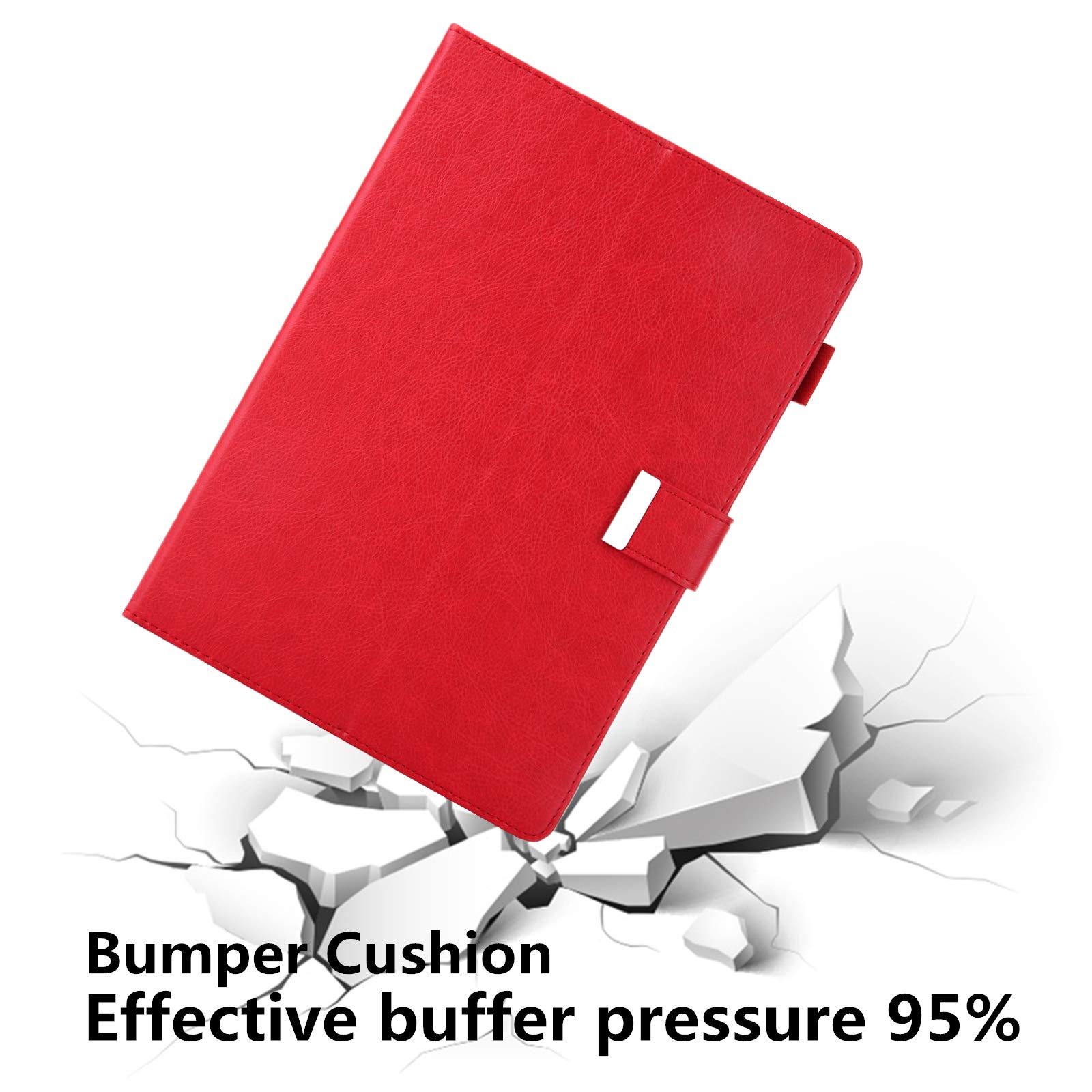 UUcovers Case for Apple iPad 10.2" 9th/8th/7th Generation (2021/2020/2019) & iPad Air 3 10.5 Inch (3rd Gen) & iPad Pro 10.5 Cover with Hand Strap Stand [Pencil Holder] Pocket [Auto Sleep/Wake], Red