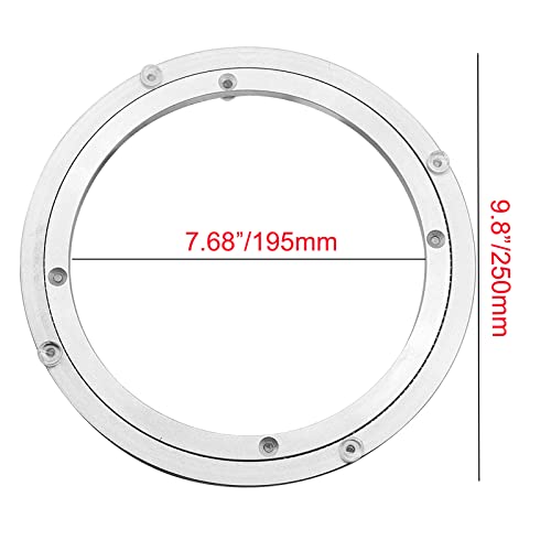 Aluminium Alloy Turntable Bearing, Heavy Duty Swivel Turntable Lazy Susan Rotating Bearing Turntable Round Dining Table Smooth Swivel Plate Hardware, 10''