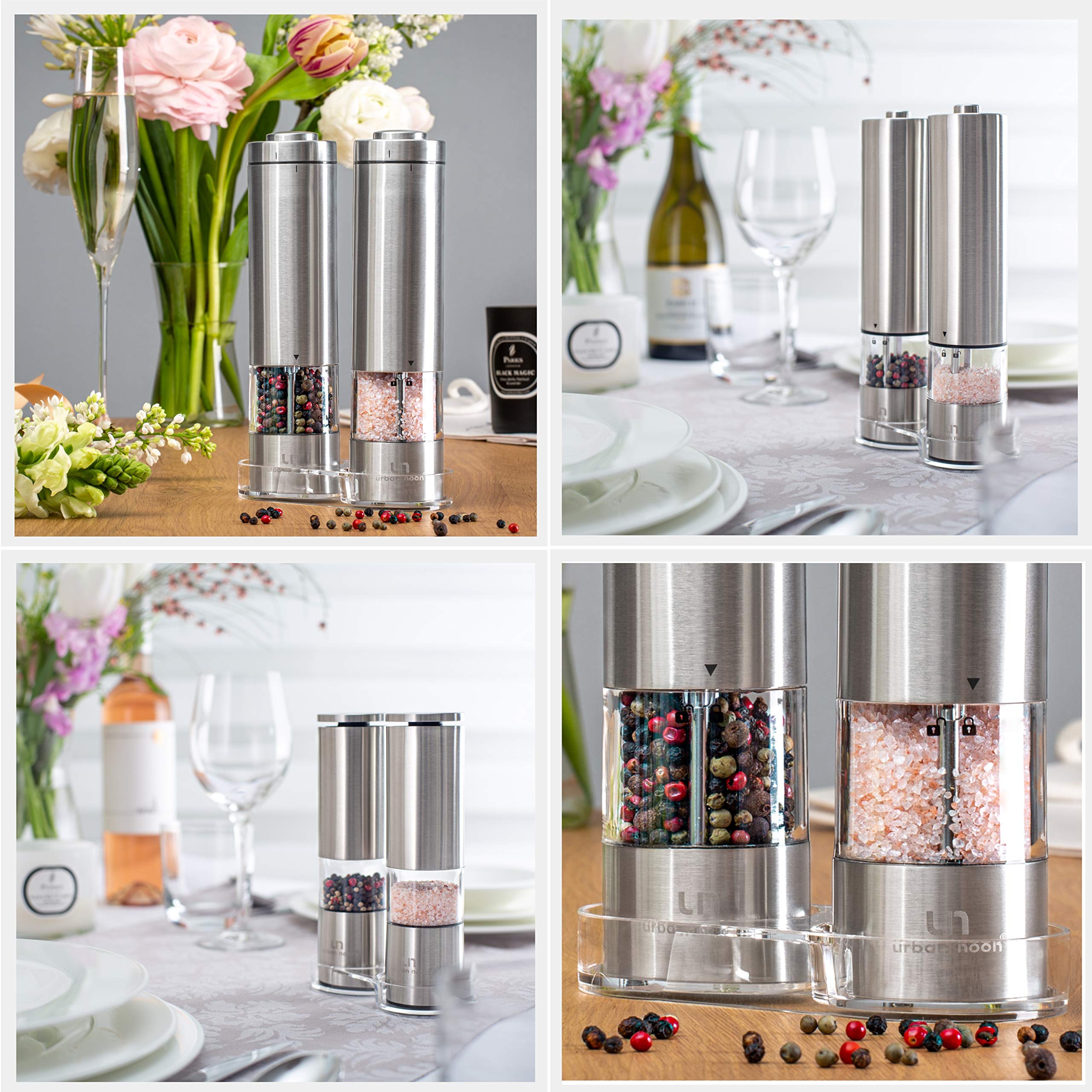 Salt and Pepper Mill Tray - Acrylic Transparent Mill Rest by urban noon - Grinders up to 2.2 inches in diameter