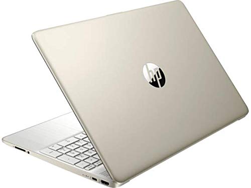 HP 2021 15.6" HD Laptop Computer, AMD Athlon Silver N3050U, 4GB RAM, 128GB SSD, HDMI, USB-C, WiFi, Webcam, Windows 10 S with Office 365 for 1 Year, Mouse, Sleeve + Fairywren Card (Pale Gold)