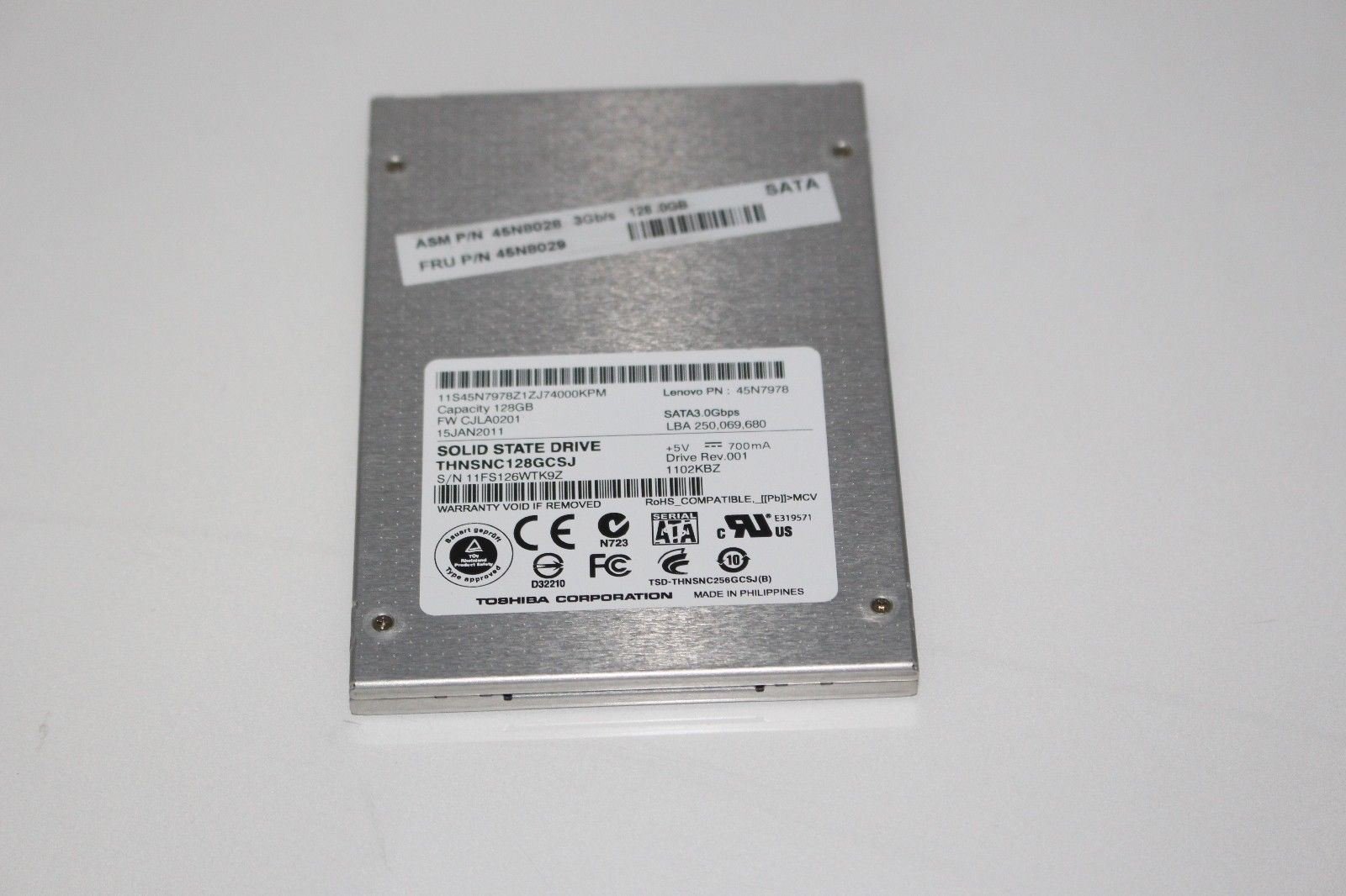 Toshiba THNSNC128GBSJ THNSNC128GCSJ 9.5mm 2.5" SATA 128GB SSD HDD 3.0Gb/s MLC Hard Disk Solid State Drive For Apple 655-1652B Macbook Laptop