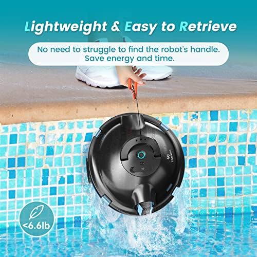 ๐ฎ๐ฌ๐ฎ๐ฏ ๐๐ฅ๐๐ง๐๐๐ TASVAC Cordless Robotic Pool Cleaner, Automatic Pool Vacuum, 90 Mins Runtime, Powerful, Self-Parking, Lightweight, Ideal for Flat Above/In-Ground Pool up to 65 Feet/1100 Sq.Ft