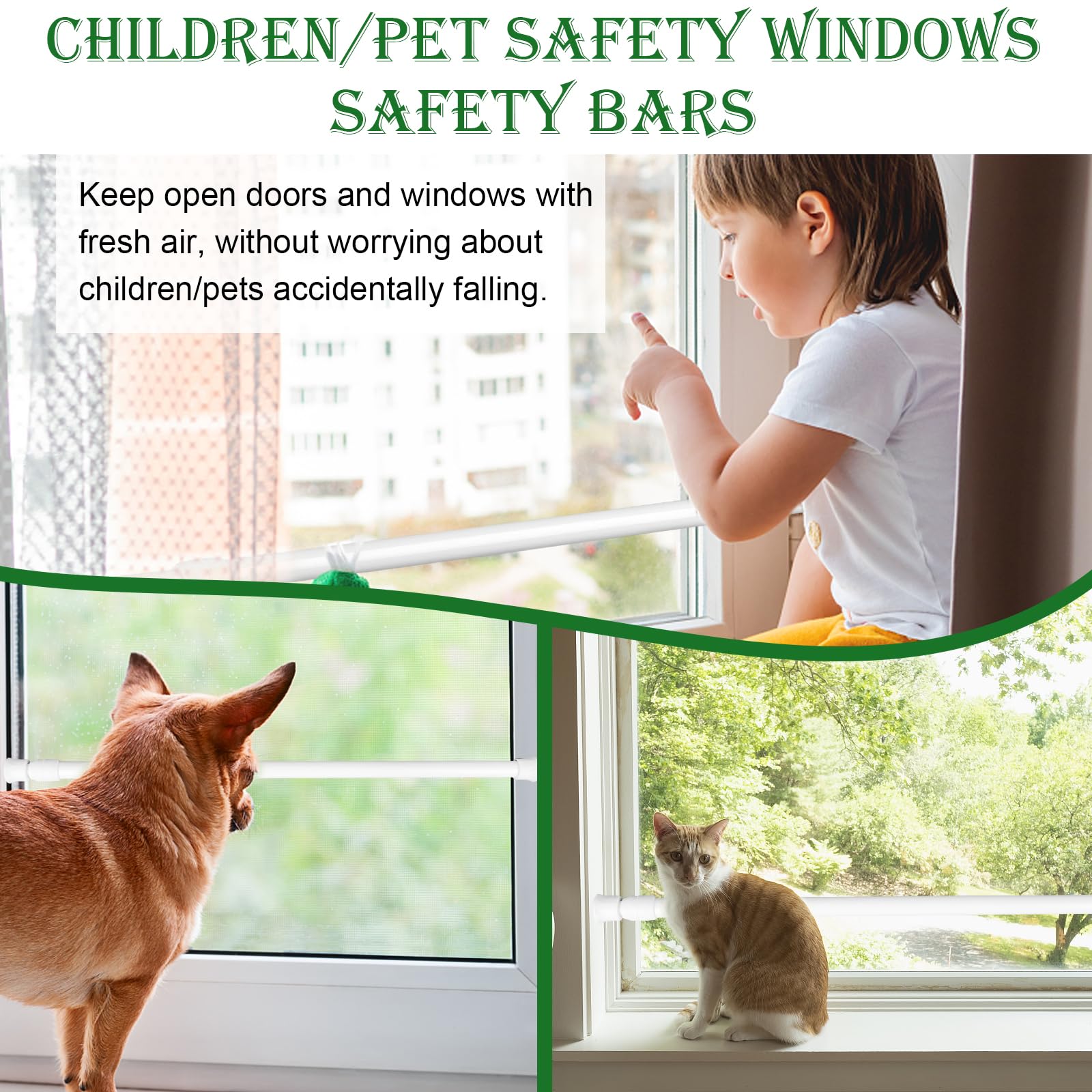 8 Pack Window Security Bar for Inside Windows Adjustable Window Safety Rods Extendable Sliding Door Lock Bar with Rubber Tips Multi-purpose Telescopic Rod Clothes Drying Rod, Extends from 17-27.6 Inch