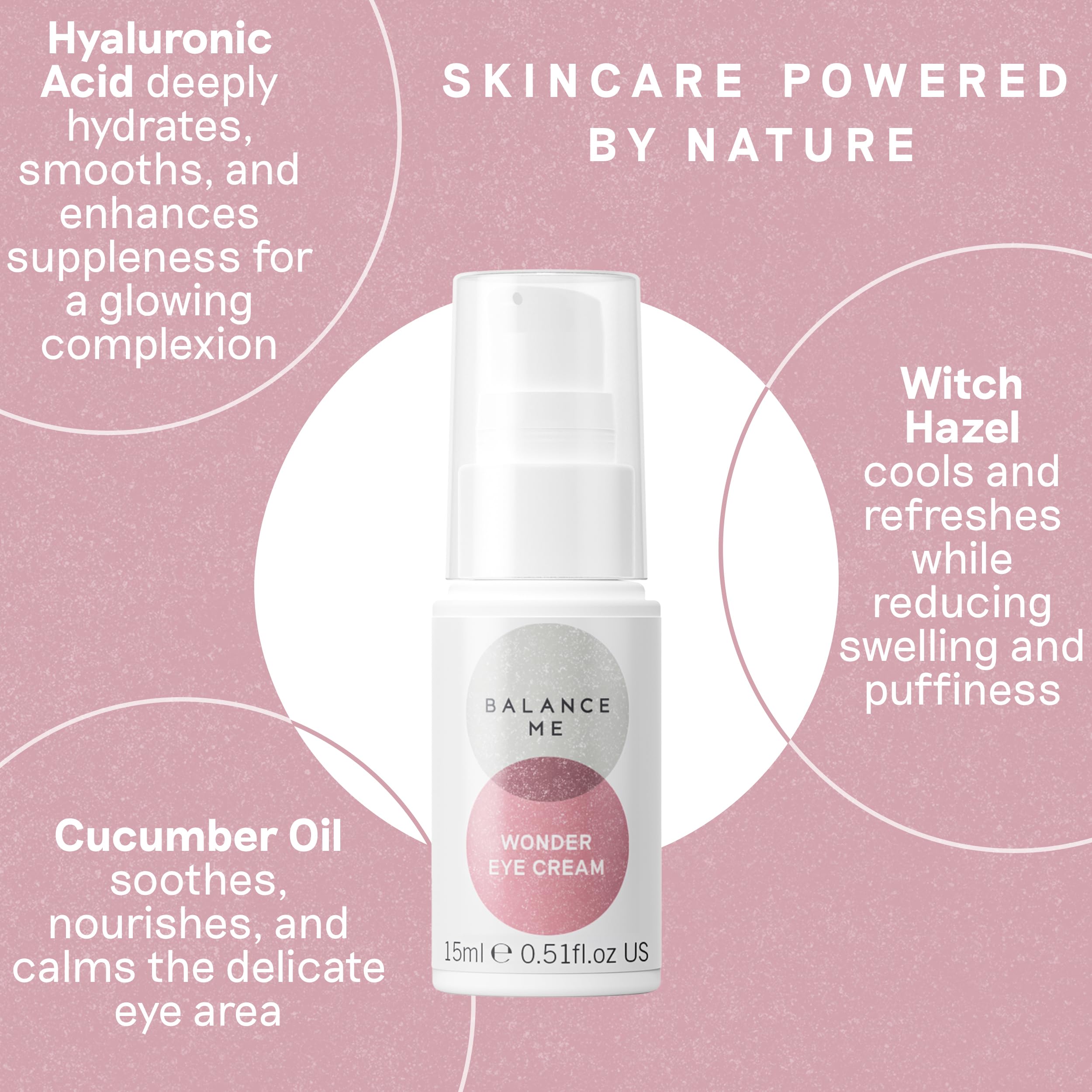 Balance Me Wonder Eye Cream 0.5 fl oz, Dark Circle Reducing Cream for All Skin Types, Hydrating & Firming, Anti-Aging, Brightens & Smooths Under Eyes