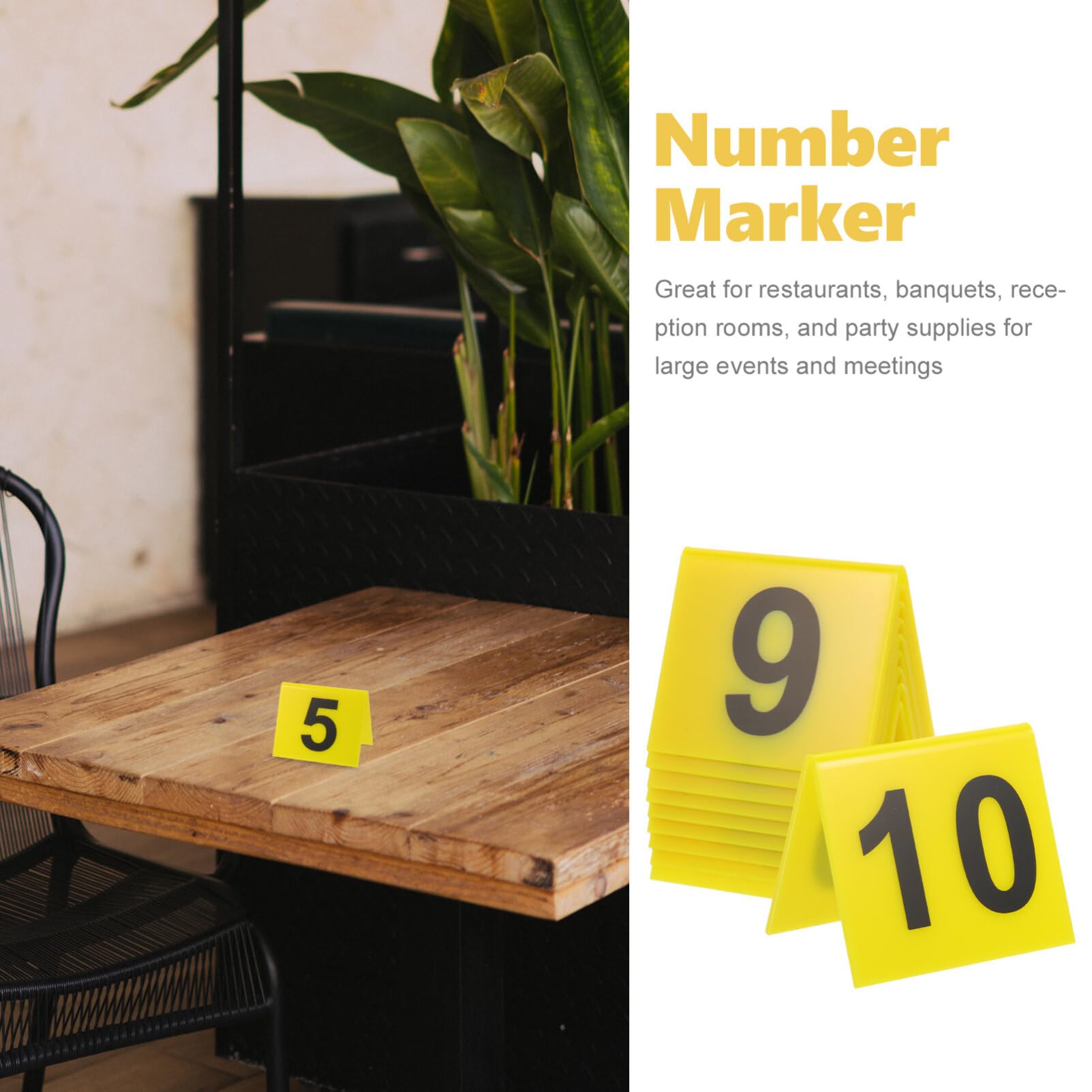 Hemoton 10pcs Evidence Markers Crime Scene Marker Tents 1-10 Table Number Tents for Halloween Party Decorations Yellow