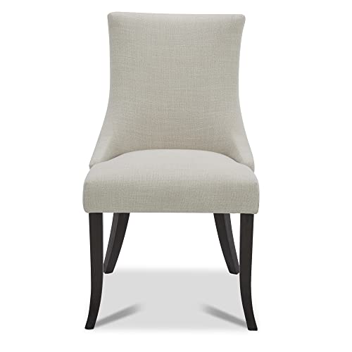 CHITA Farmhouse High Back Dining Chairs,Fabric Modern Upholstered Chairs, Dining Room Chairs Set of 2,Linen
