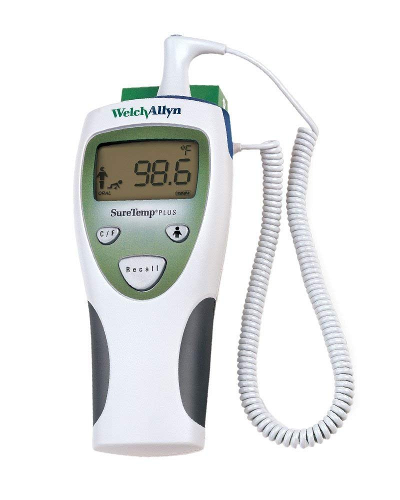 Welch Allyn 01690-201 SureTemp Plus 690 Electronic Thermometer, 4' Cord and Rectal Probe with Probe Well