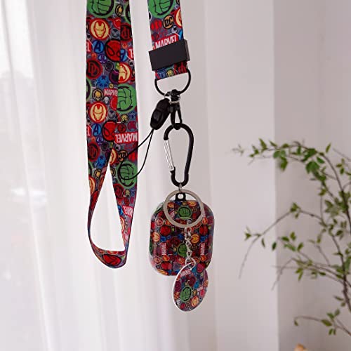 Auto Element Anime Super Hero Character Soft TPU Airpods 1/2 Case,with Cartoon Lanyard Keychain,Suitable Fashion Man Women Girl Case