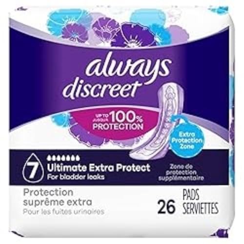Always Discreet Adult Incontinence & Postpartum Pads for Women, Size 3, Light Absorbency, Regular Length, 30 Count x 3 Packs (90 Count total)