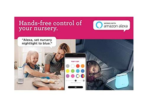 Project Nursery Bluetooth Smart Sound Soother with Multi-Color Nightlight, Alexa Enabled, Voice Control, 3 Natural Sounds, 3 Lullabies, Power Adapter Included