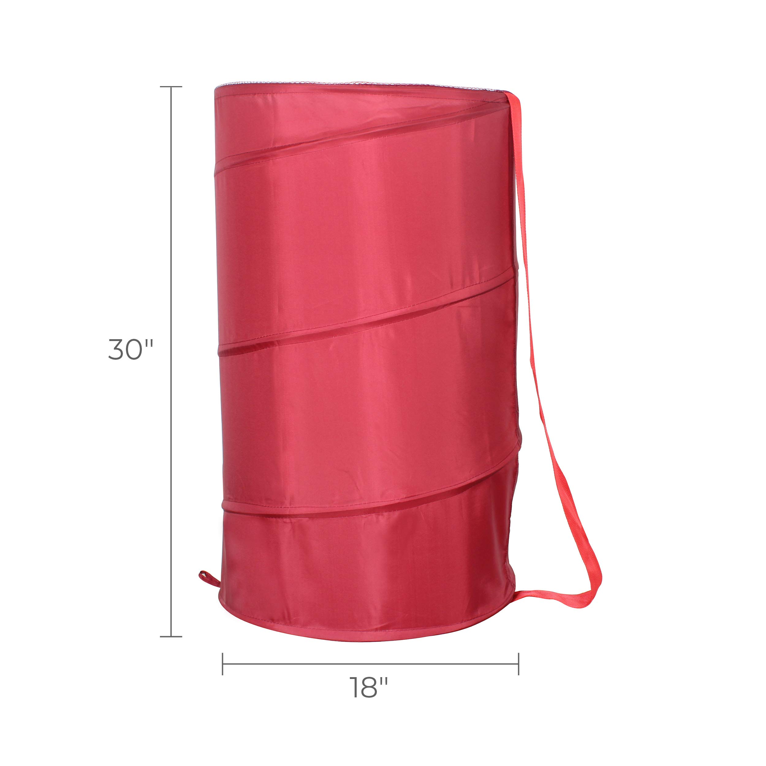American Dream Home Goods Laundry Basket 18"x30" - Pop Up Hamper - Collapsible, Foldable Laundry Bag in Red