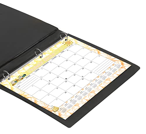 2023-2024 Academic Year 12 Months Student Calendar/Planner in Protective Sleeve for 3-Ring Binder, Desk or Wall -v003