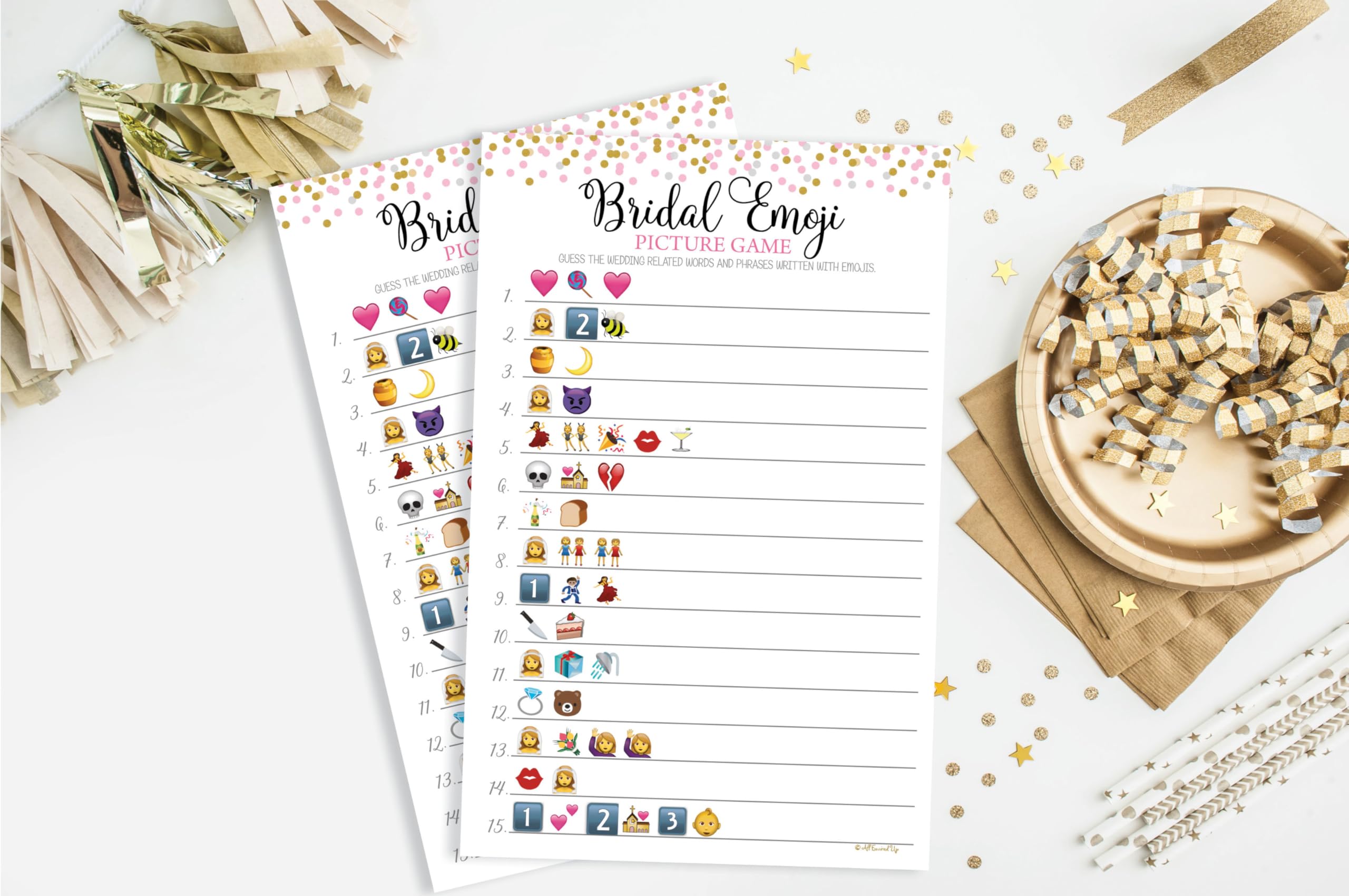 All-Ewired-Up Bridal Shower Emoji Picture Game (50-sheets)