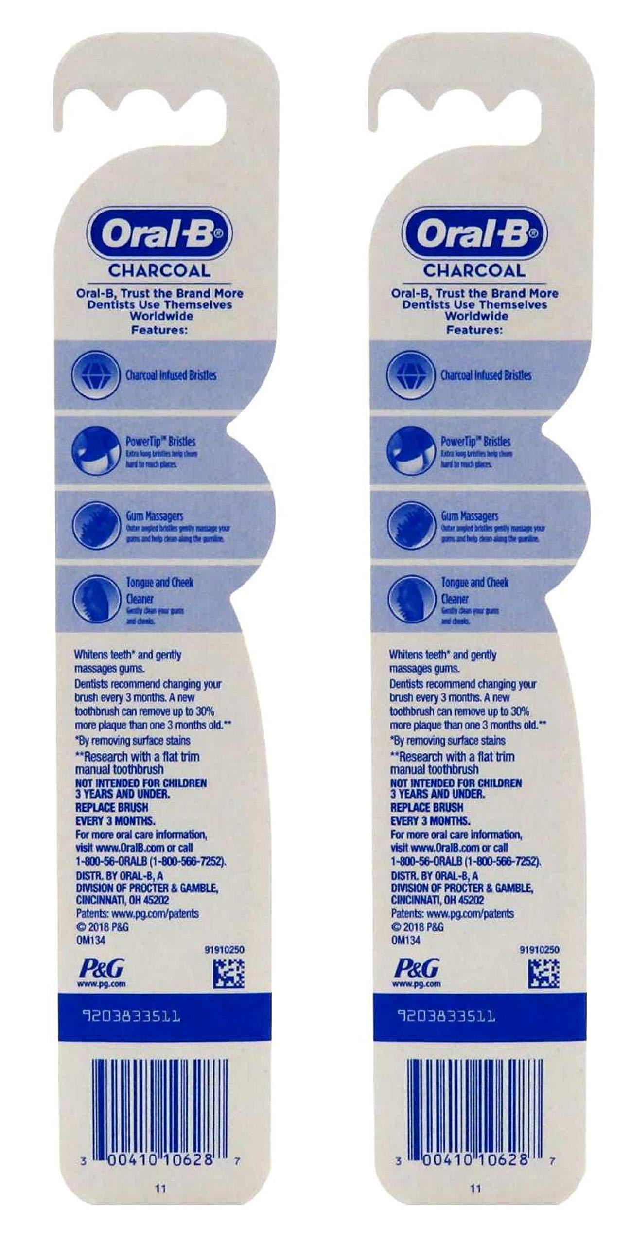 Oral-B Toothbrush Charcoal Medium Whitening Therapy (Pack of 2)