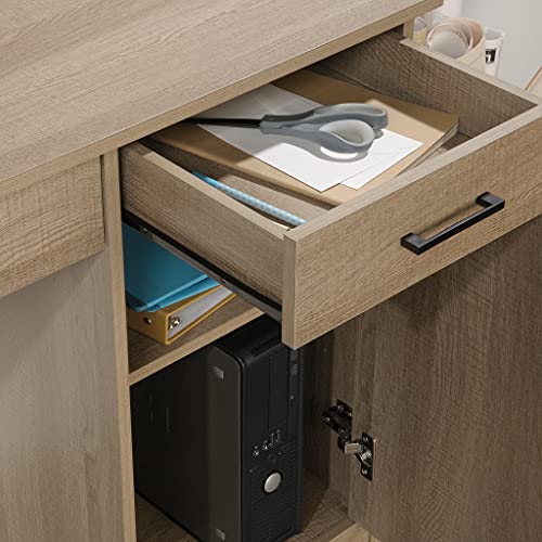 Sauder Beginnings Desk, L: 46.81" x W: 18.50" x H: 29.96", Summer Oak Finish