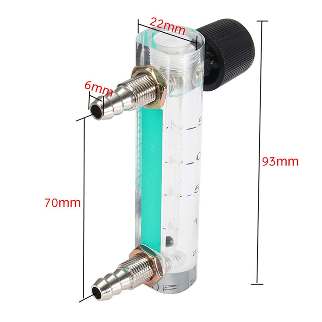 CATSELURRY Flow Meter LZB-6M Oygen Meter 0-1.5 LPM Flowmeter with Control for Detect Oygen Flow for Oygen Air Gas Adjustable