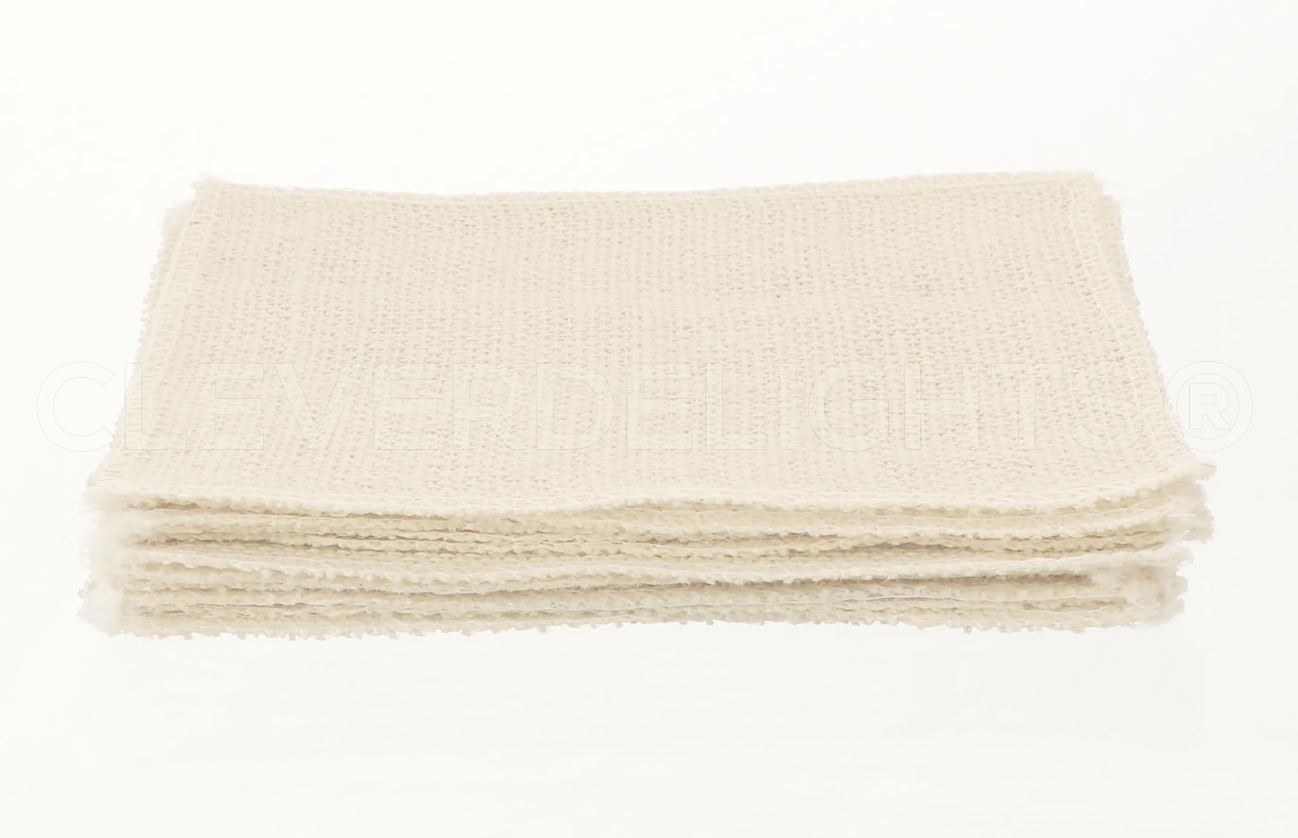 CleverDelights 6 Inch Ivory Burlap Squares - 12 Pack - Jute Burlap Fabric - Finished Edges - 6" x 6"