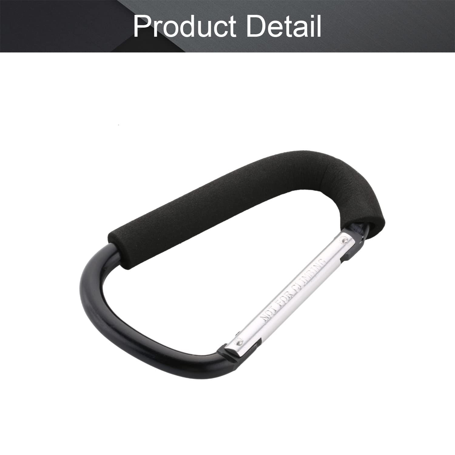 MroMax Pack of 1 Grocery Bag Holder Handle Carrier Tool Grip Your Tote,Handy Stroller Hooks, Multi Purpose Hooks, Pushchair Shopping Bag Hook Carabiner 6.3"*3.94" Maximum Load 6.61 lb (Black)