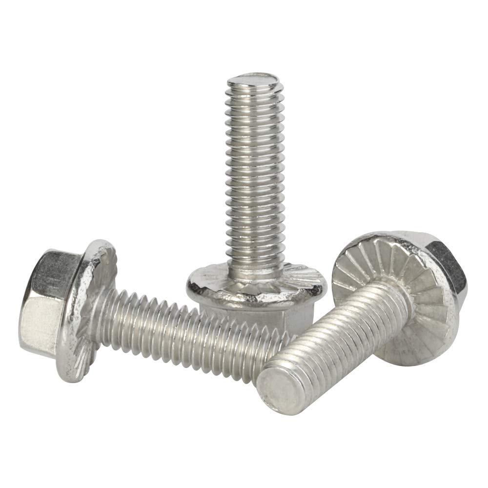M8 x 20mm Flanged Hex Head Bolts Flange Hexagon Screws, Stainless Steel 304, DIN 6921, 20 PCS