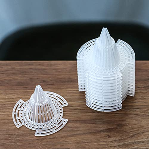 æ— 36Pcs Plastic Flower Pot Hole Mesh Pad, 2/3/4 inch Cone Shaped Plant Pot Bottom Grid Mat Plant Drainage Hole Screens for Prevent Soil Loss