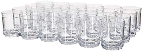 Drinique Elite Tumbler Unbreakable Tritan Iced-Tea Glasses, 12 oz (Set of 4), Clear