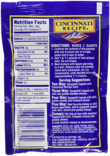 6 Pack Cincinnati Chili Mix Packets