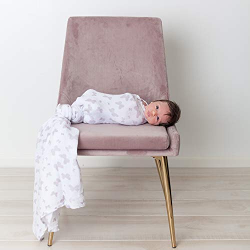 Ely's & Co. Muslin Swaddle Blanket 100% Soft Muslin Cotton 3 Pack 47"x 47" (Lavender Butterfly)