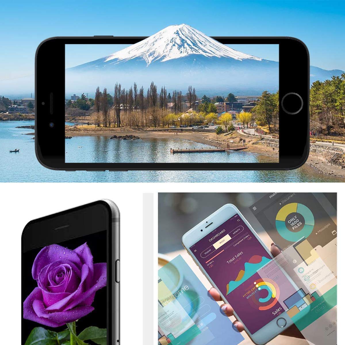for iPhone 8/SE 2020 [ 2nd Generation ] Screen Replacement Black 4.7 inch, Bsz4uov LCD Display Touch Screen Digitizer, Waterproof Frame Adhesive Sticker+Repair Tool Kit