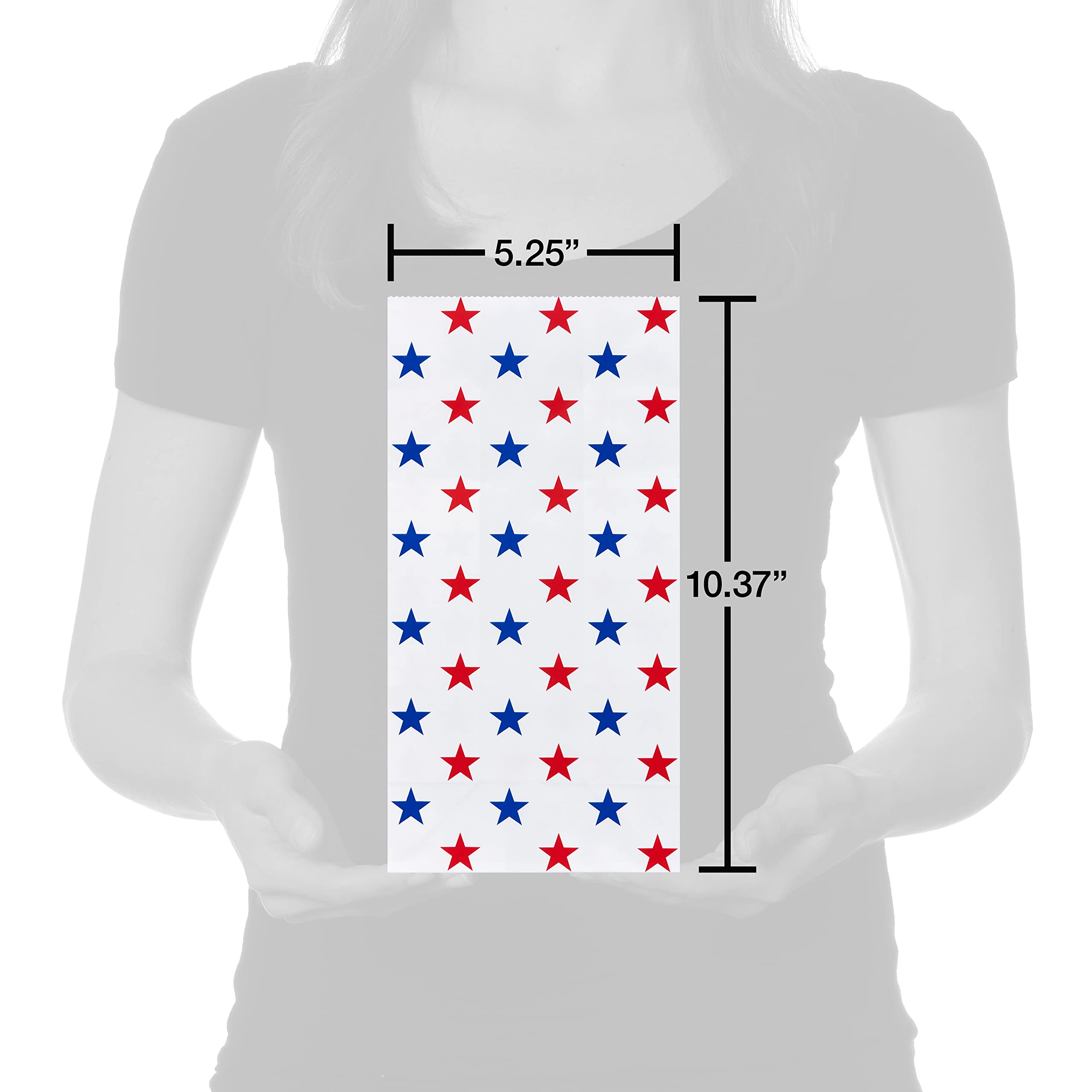 American Greetings 10" Large Patriotic Gift Bags, Red, White and Blue (16-Count)