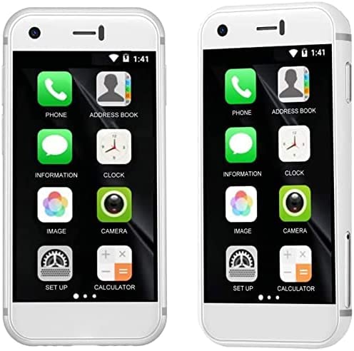 Hipipooo Super Small Mini Smartphone 3G Dual SIM Mobile Phone 1GB RAM 8GB ROM 5.0MP Quad Core Dual Standby Unlocked Small Phones Kids Phone Pocket 2.5 Inch Android Mini Cellphone (White)