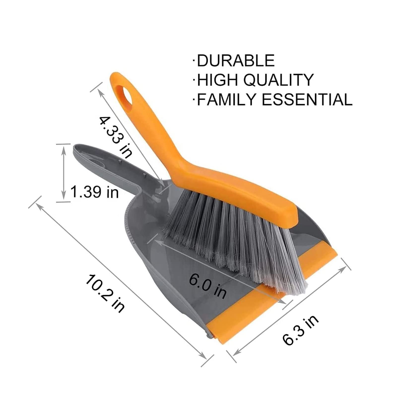Mini Broom and Dustpan Set - Small Broom and Dustpan Set for Home, Camping Broom, Whisk Brooms Small(Gray Orange)