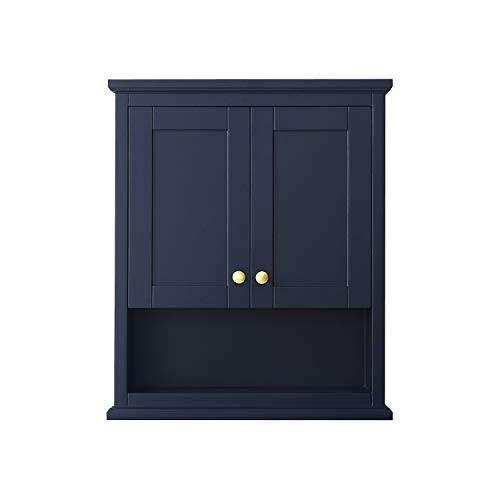 Wyndham Collection Avery Wall-Mounted Bathroom Storage Cabinet in Dark Blue