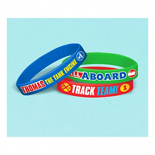 amscan Thomas All Aboard Rubber Bracelets, Party Favor