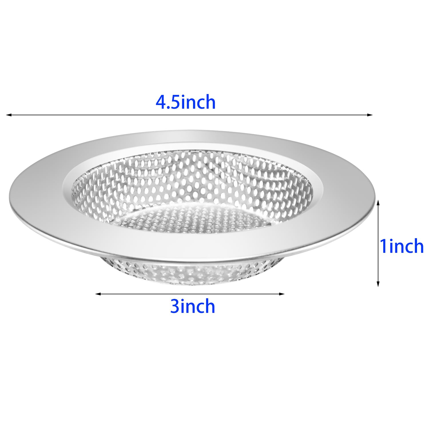 2PCS Kitchen Sink Strainer, Universal Sink Drain Filter, Sink Basket Strainer, 4.5 Inch Stainless Steel Sink Drain Strainer, Food Catcher for Kitchen (Strainers)