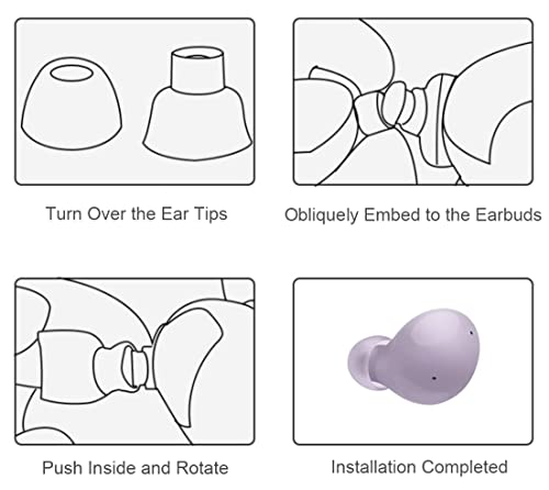 ALXCD Eartips Compatible with Galaxy Buds 2 Earbuds, S/M/L 6 Pairs Soft Silicone Earbud Tips Eartips Replacement Tips, Compatible with Galaxy Buds2 Earbuds SM-R177, Lavender sml