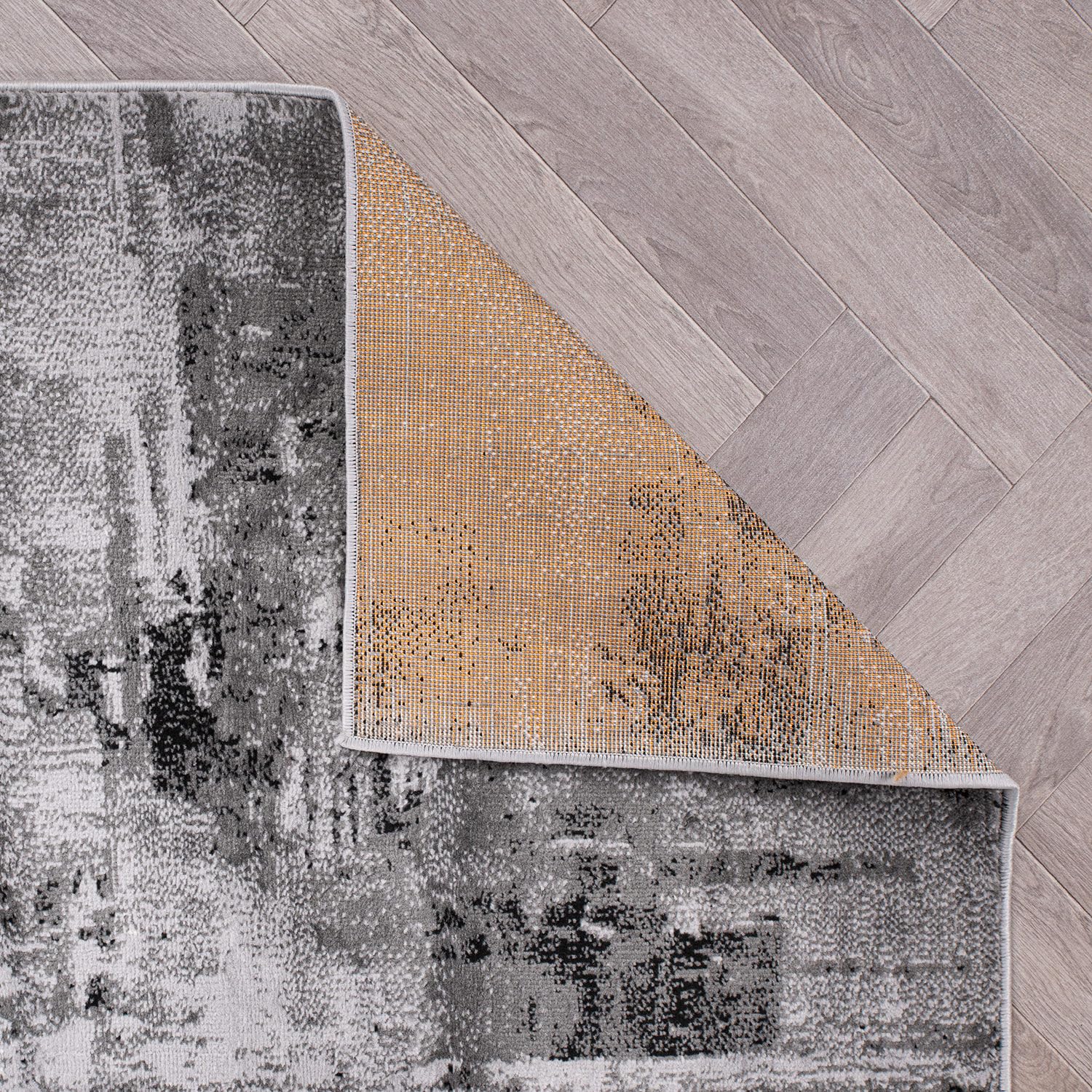 Rugshop Basel Contemporary Abstract Art Stain Resistant Soft Area Rug 5' x 7' Black