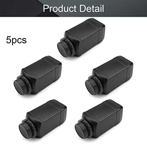 Othmro 5pcs Plastic Lab Chemical Reagent Bottles, 1000ml/33.81oz Wide Mouth Liquid/Solid Square Sample Storage Container Sealing Bottles with Anti-theft Cap Black