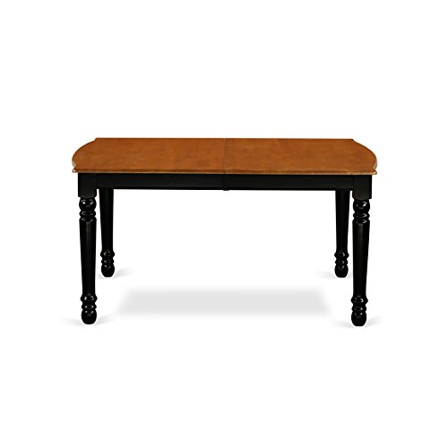 East West Furniture DOT-BCH-T Dover Kitchen Dining Table - a Rectangle Wooden Table Top with Butterfly Leaf & Stylish Legs, 42x78 Inch, Black & Cherry