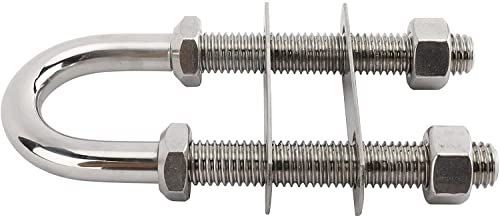 YaeMarine 2-Pack 1/2" Stainless Steel Marine Boat Stern Bow Eye Tie Down U Bolt, Thread Length 2-1/2" Total Length: 4" (Dia. 1/2" x 4" Total Length)