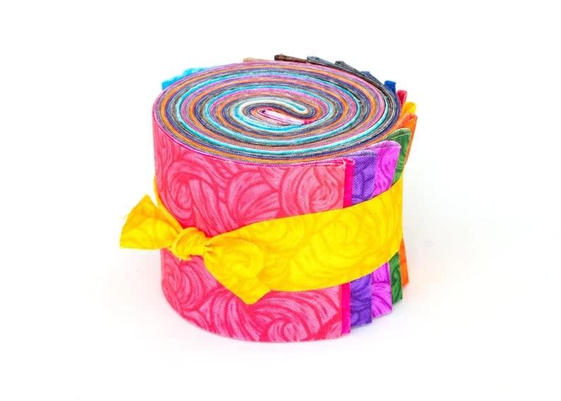34 Pieces Fabric Cute, Beautiful 100% Cotton Fabric Quilting Strips, Cute 2.5 inch Band of Color Jelly Roll pre-Cut