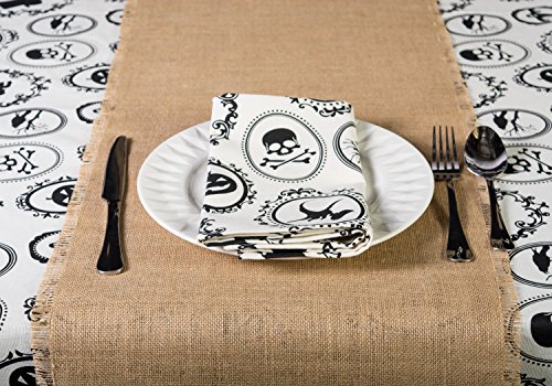 DII Halloween Party Tabletop Decor, Reusable & Machine Washable Cotton Fabric, Tablecloth, 70" Round, Spooky Portraits