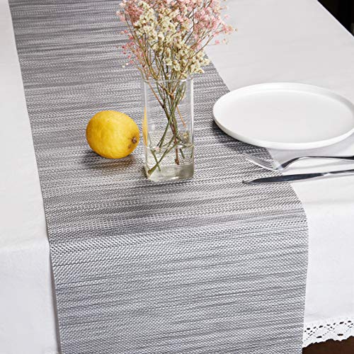 DOLOPL Table Runner Grey Table Runners Outdoor Table Runner 12"×72" Non-Slip Heat Resistant Easy to Clean Modern Farmhouse Kitchen Table Runner for Patios Family Dinner Office Kitchen Table
