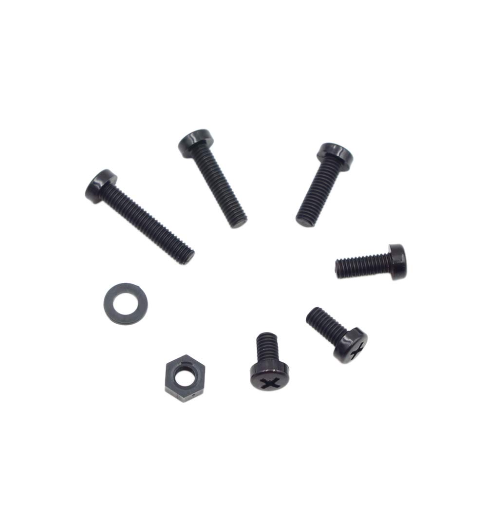 HVAZI Metric M6 Nylon Phillips Pan Head Screws Nuts Flat Washers Assortment Kit (Black)