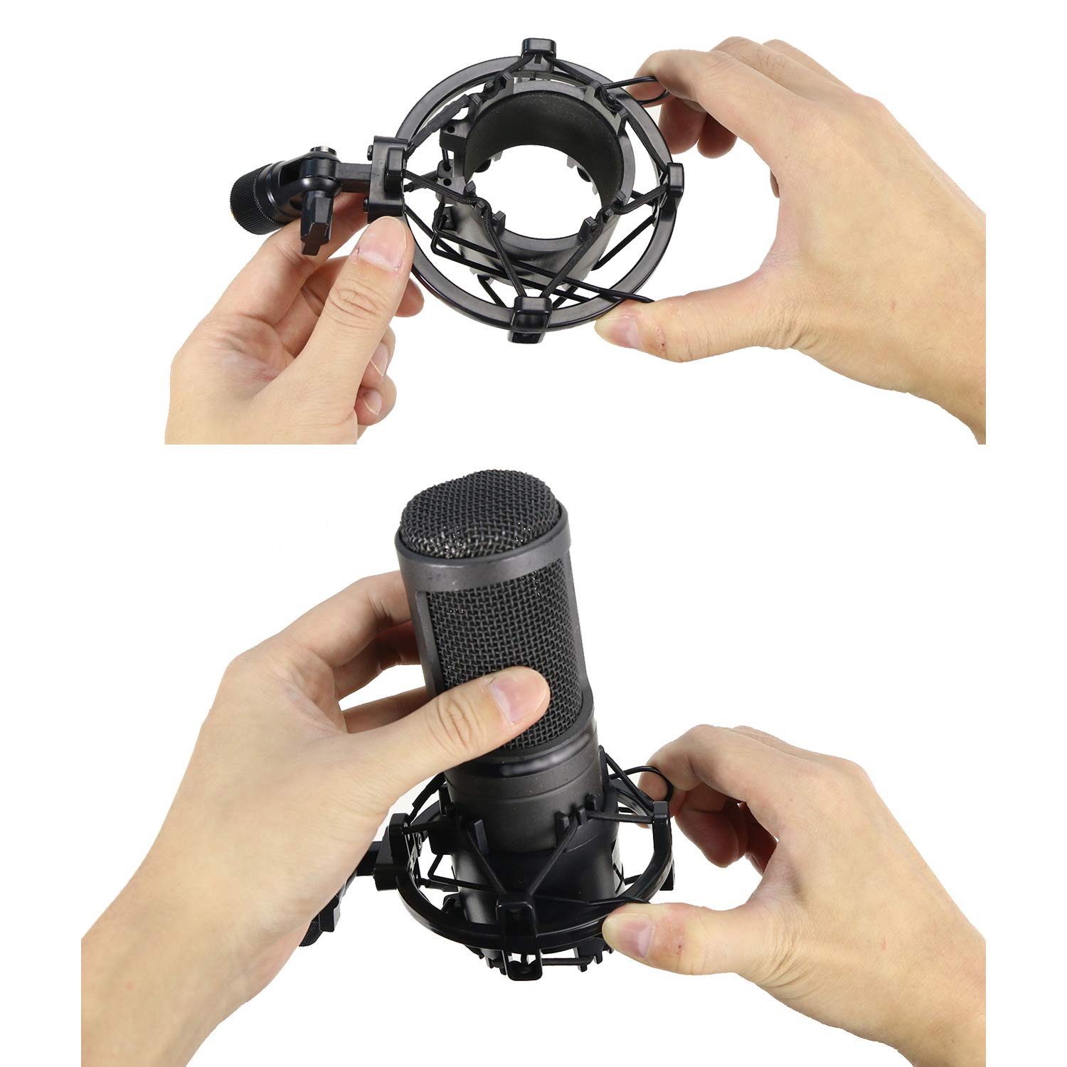 AT2020 Shock Mount - Microphone Mounts Reduces Vibration Noise and Shockmount Improve Recording Quality for Audio Technica AT2020 AT2020USB+ AT2035 ATR2500 AT4040 Condenser Mic by YOUSHARES