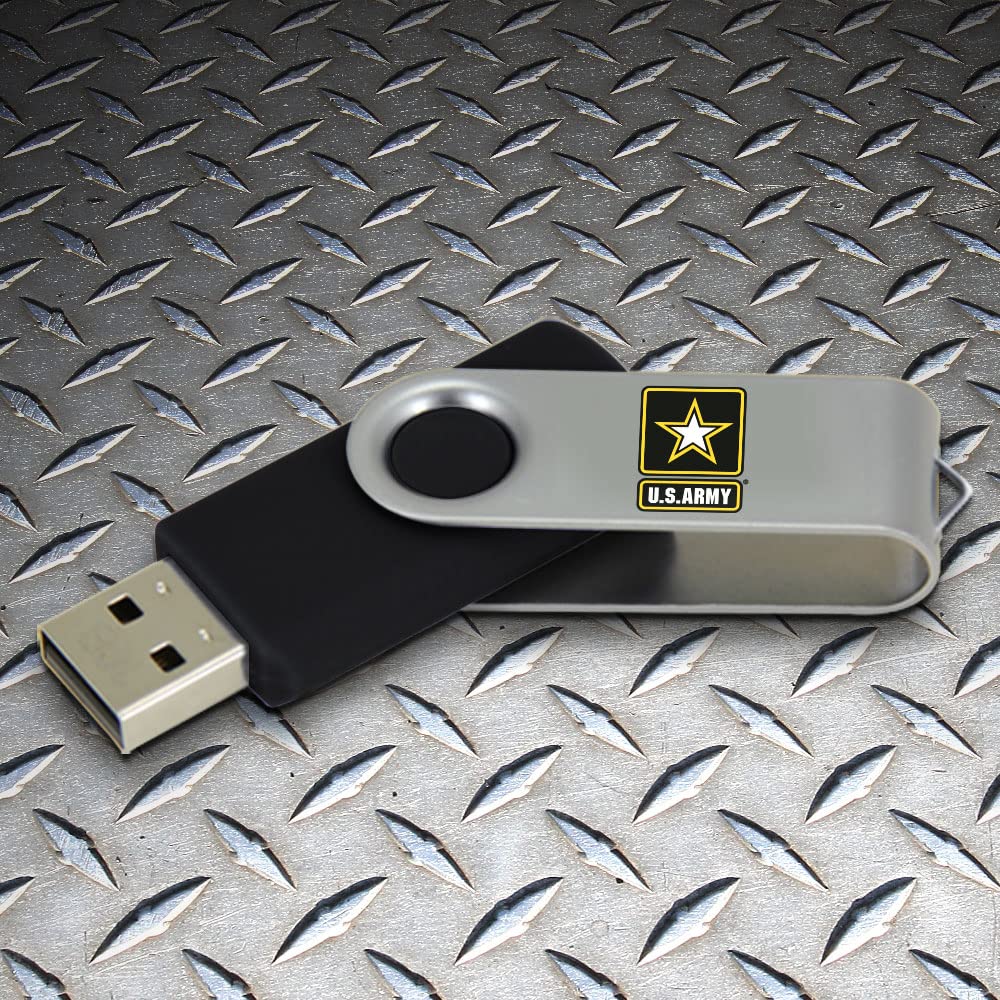 4GB Custom USB Flash Drives Personalized with Your Logo - for Promotional Use - Swivel - Black Body/Silver Clip - 20 Pack