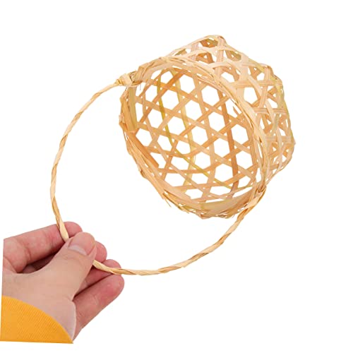 Abaodam 8 Pcs Portable Bamboo Basket Decorative Basket Kitchen Egg Basket Miniature Flower Basket Mini Picnic Basket Wicker Bread Tiny Fruit Basket Multifunction Multipurpose Basket