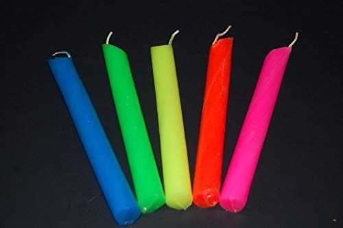 DirectGlow 5 Pack Blacklight Reactive Drip Candle Set Glow Party Supply UV Effects
