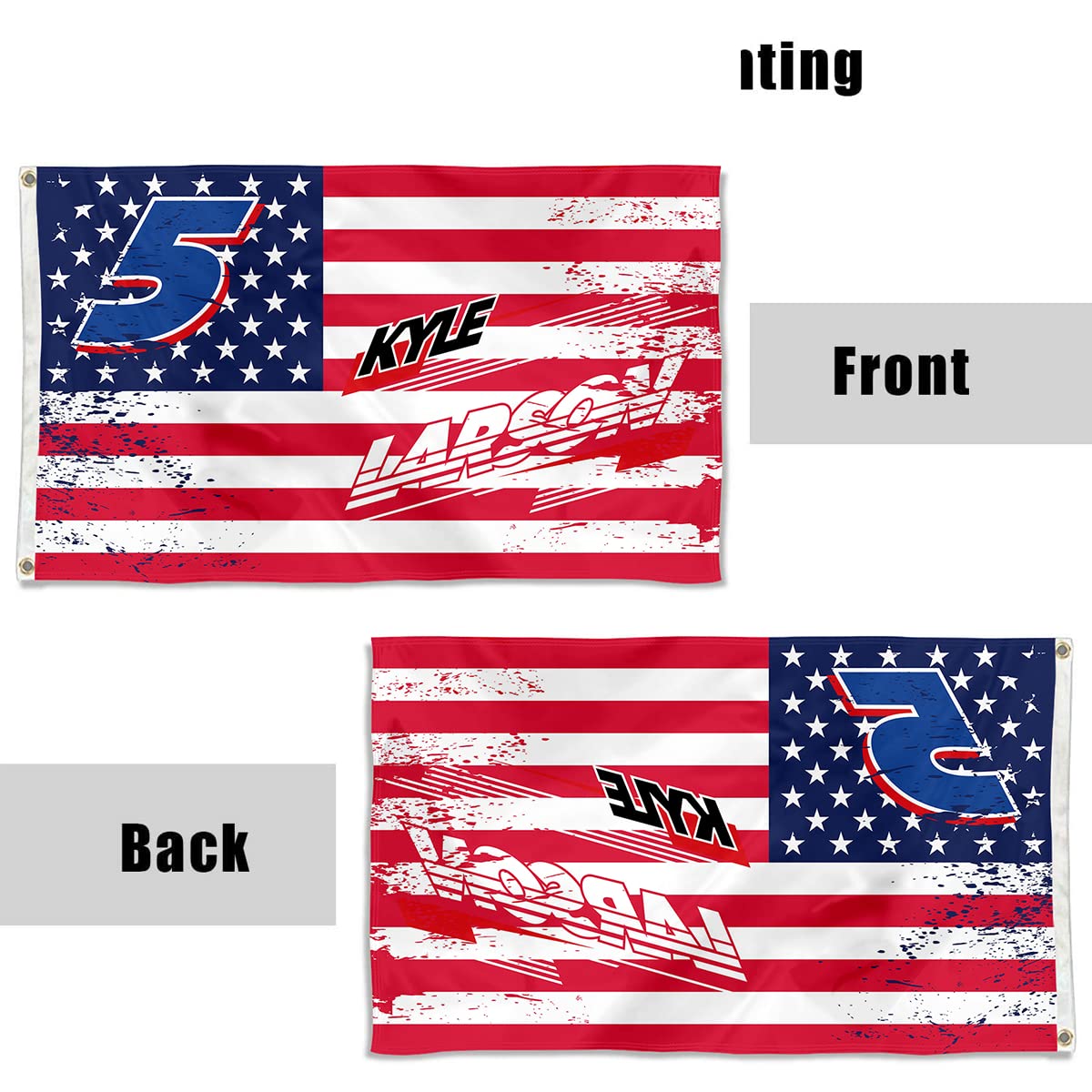 Bayyon Kyle Larson #5 Flag 3x5Feet for Car Fans with Brass Grommets