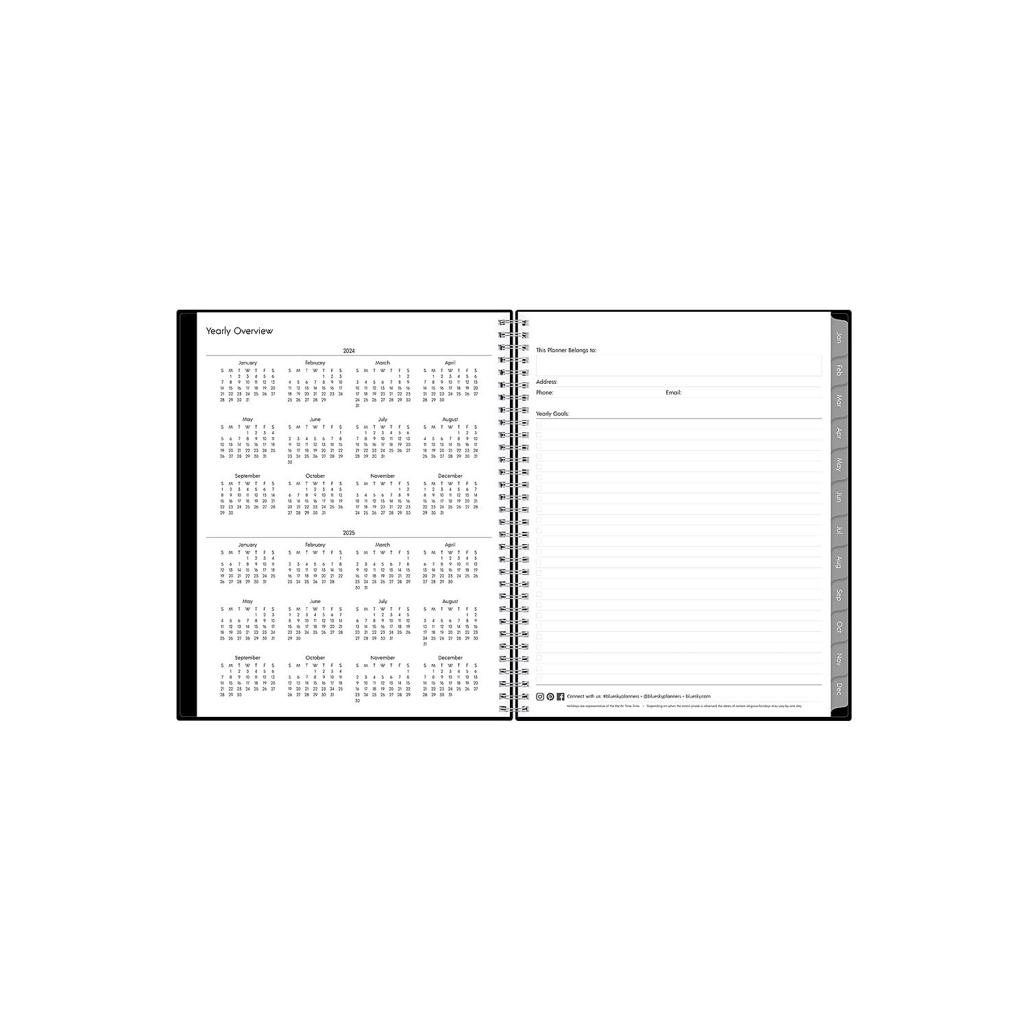 2024 Blue Sky Enterprise 8.5-inch x 11-inch Weekly & Monthly Planner, Black (111288-24)